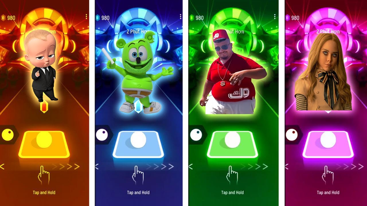 Baby Boss 🆚 Gummy Bear 🆚 Skibidi BOP 🆚 Megan M3GAN | Tiles Hop EDM Rush ...