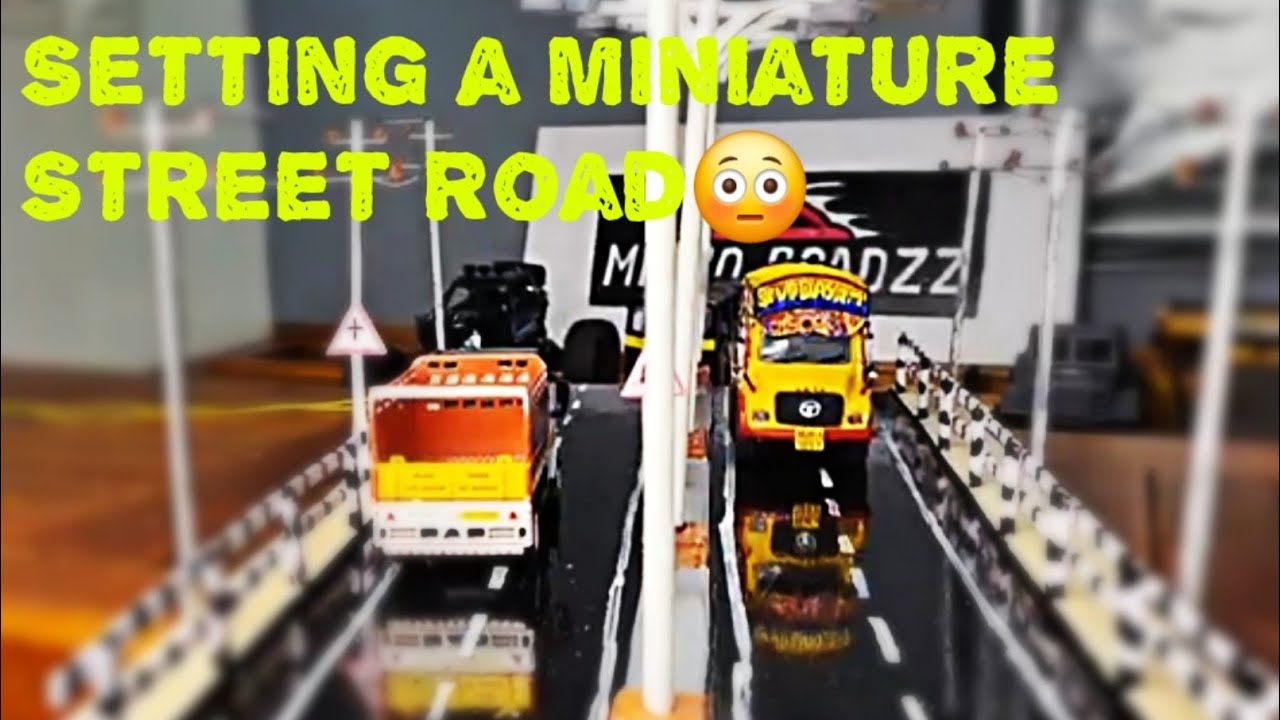 Miniature highway Miniature road making with night lamps for school ...