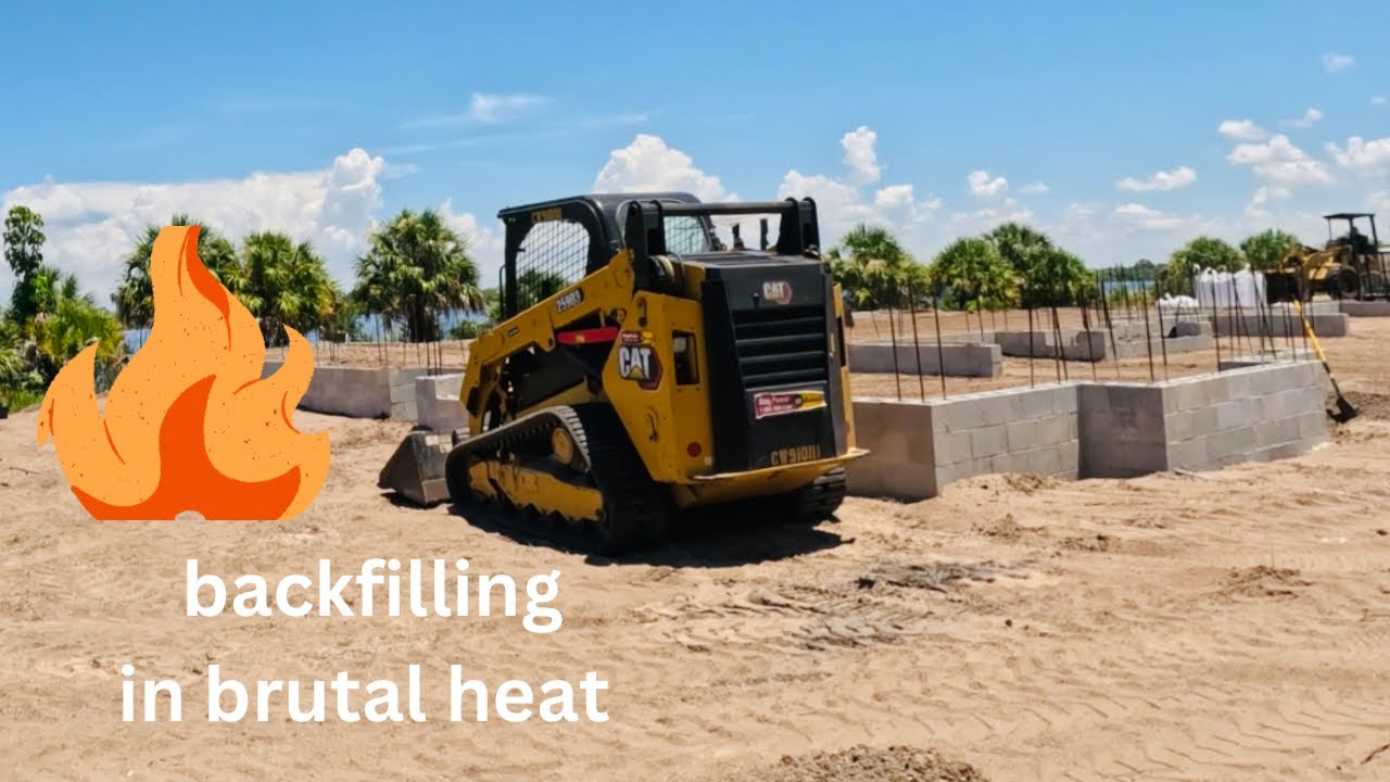 Backfilling and grading a new house foundation (start to finish) - YouTube