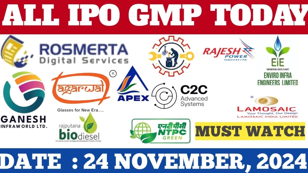 ALL IPO GMP TODAY DATE : 24 NOVEMBER, 2024. #gmp #ipo #ipogmp # ...