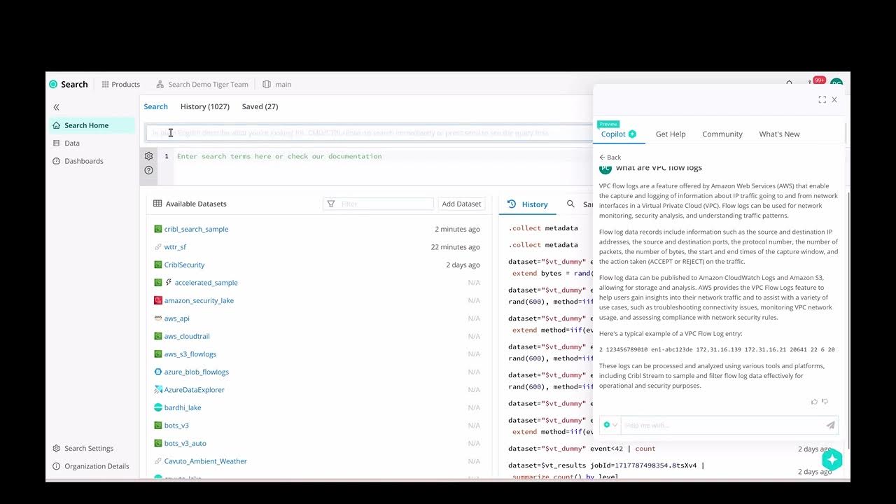 Using Cribl Copilot and Cribl Search to Find VPC Flow Logs Across All of Your Datasets - YouTube