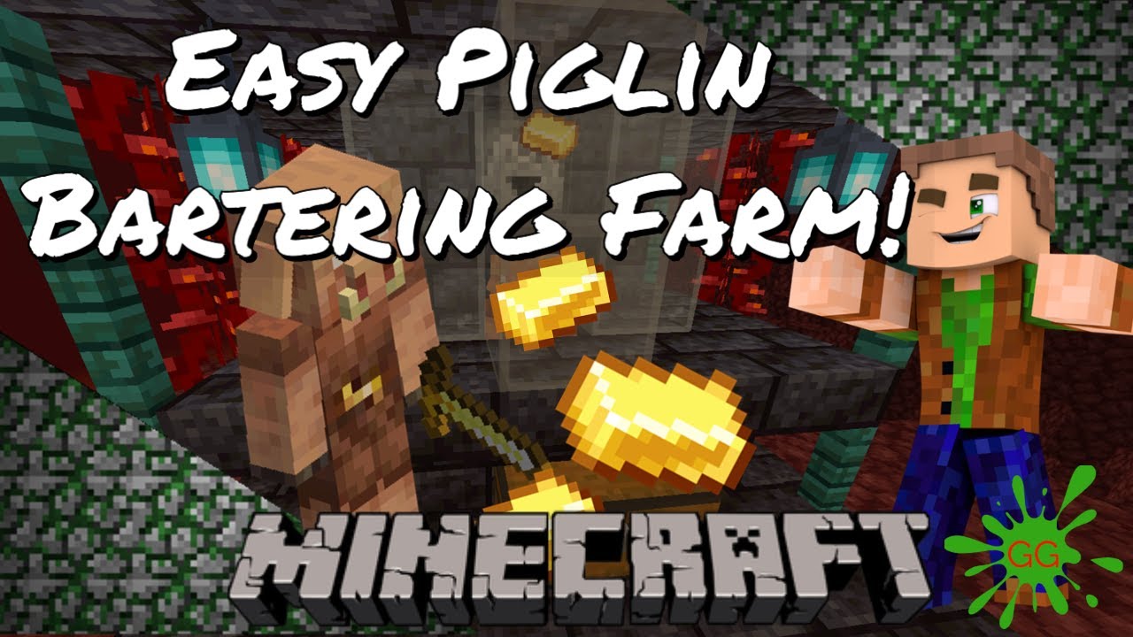 Gob's Quickies - Minecraft Tutorial - Easy Automatic Piglin Bartering Farm! - YouTube