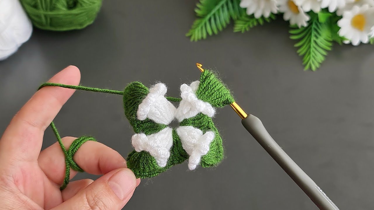 3D Super!. Crochet Flower Motif 🪻 Very easy crochet flower making for ...