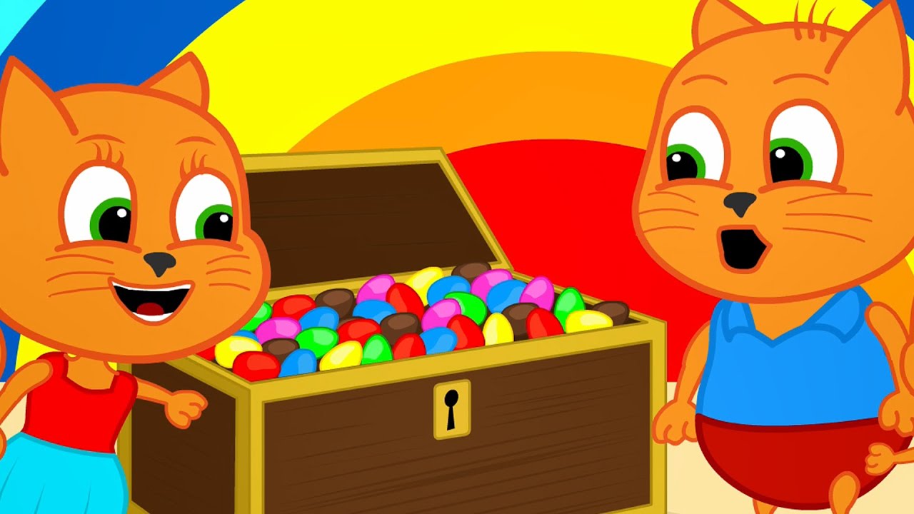 🔴 Cats Family in English - Rainbow Treasure Cartoon for Kids - YouTube