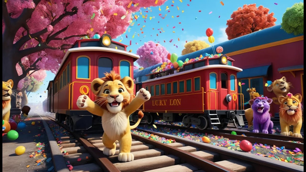 Lucky Lion and the Toy Train Ride | Fun Animal Song for Kids | Toy ...