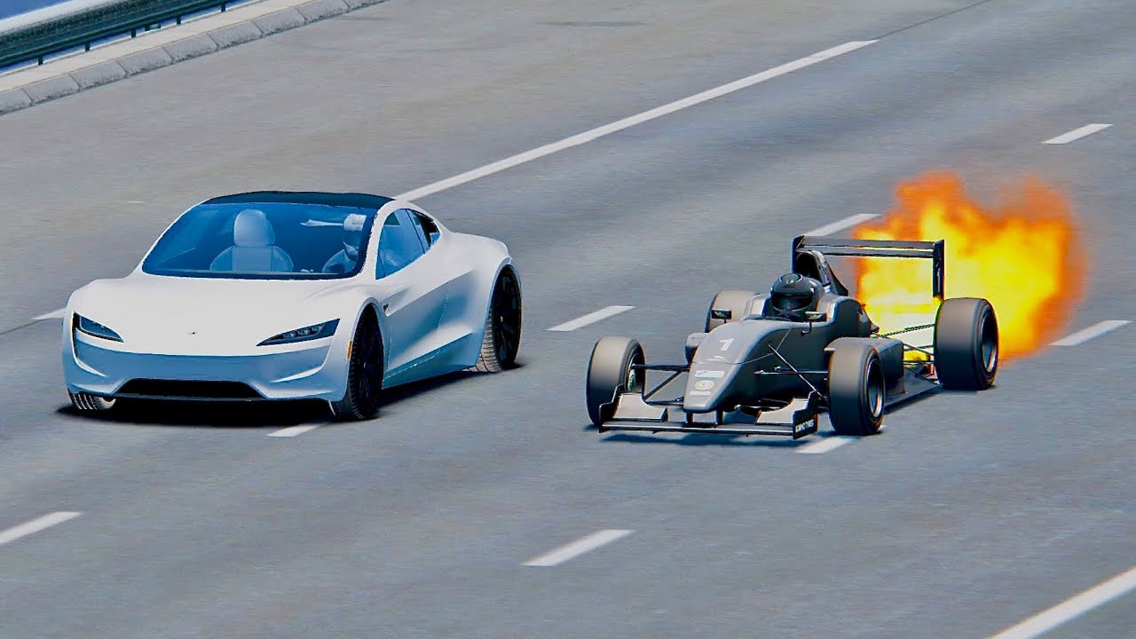 Tesla Roadster vs Formula Jet Engine - Drag Race - YouTube