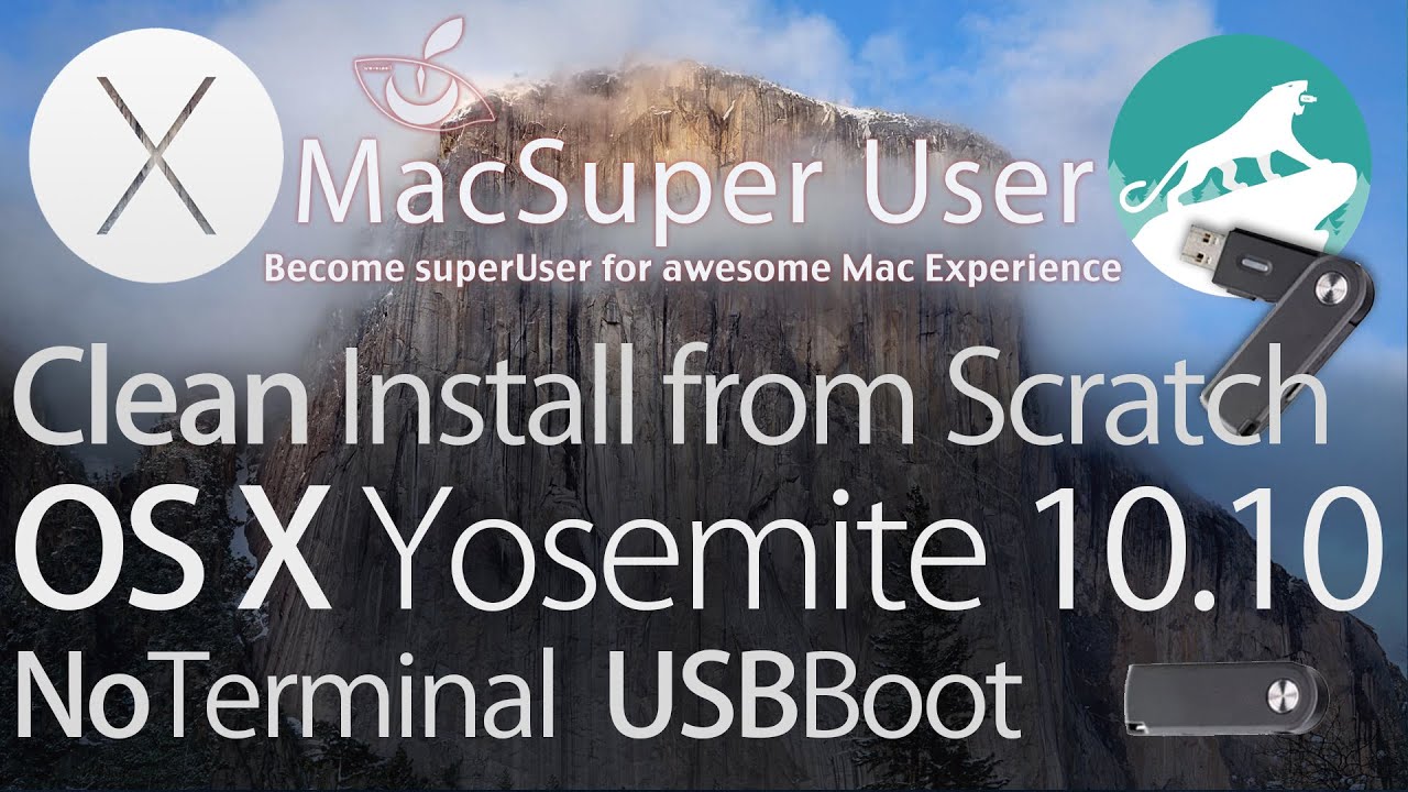Easiest way to Clean Install OS X Yosemite 10.10 from USB Drive - YouTube
