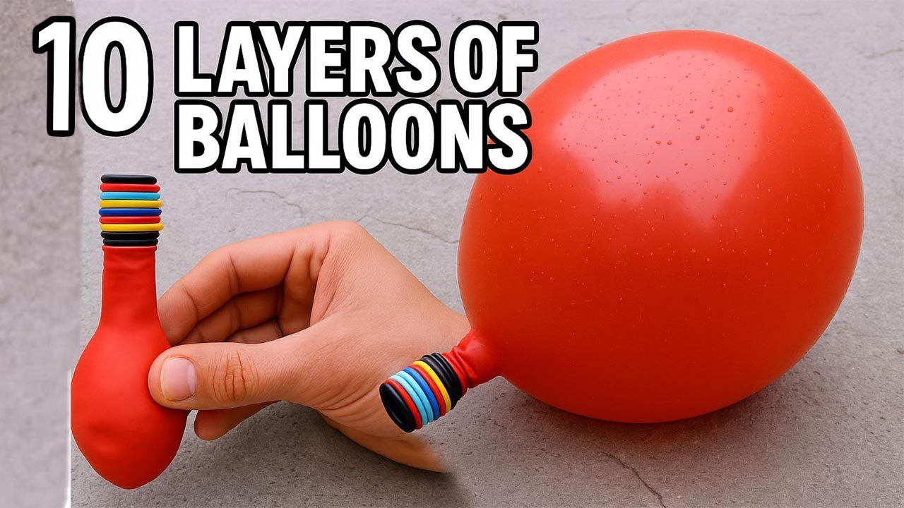 Popping Balloon | 10-Layer Water Balloon Cut Test! So Satisfying! 💥 ...