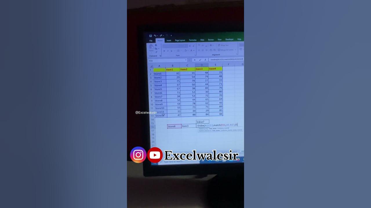 Index Match Function In Excel Excelwalesir Exceltricks Exceltips Exceltraining Shortvideo