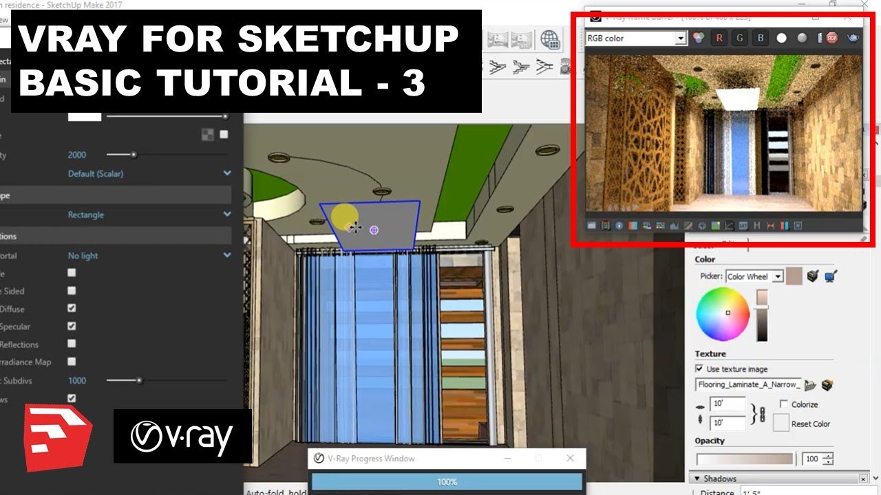 Vray for Sketchup | Basic Tutorial – 3 | LIGHTS- Exterior and interior 💡💡|| DV Studio - YouTube