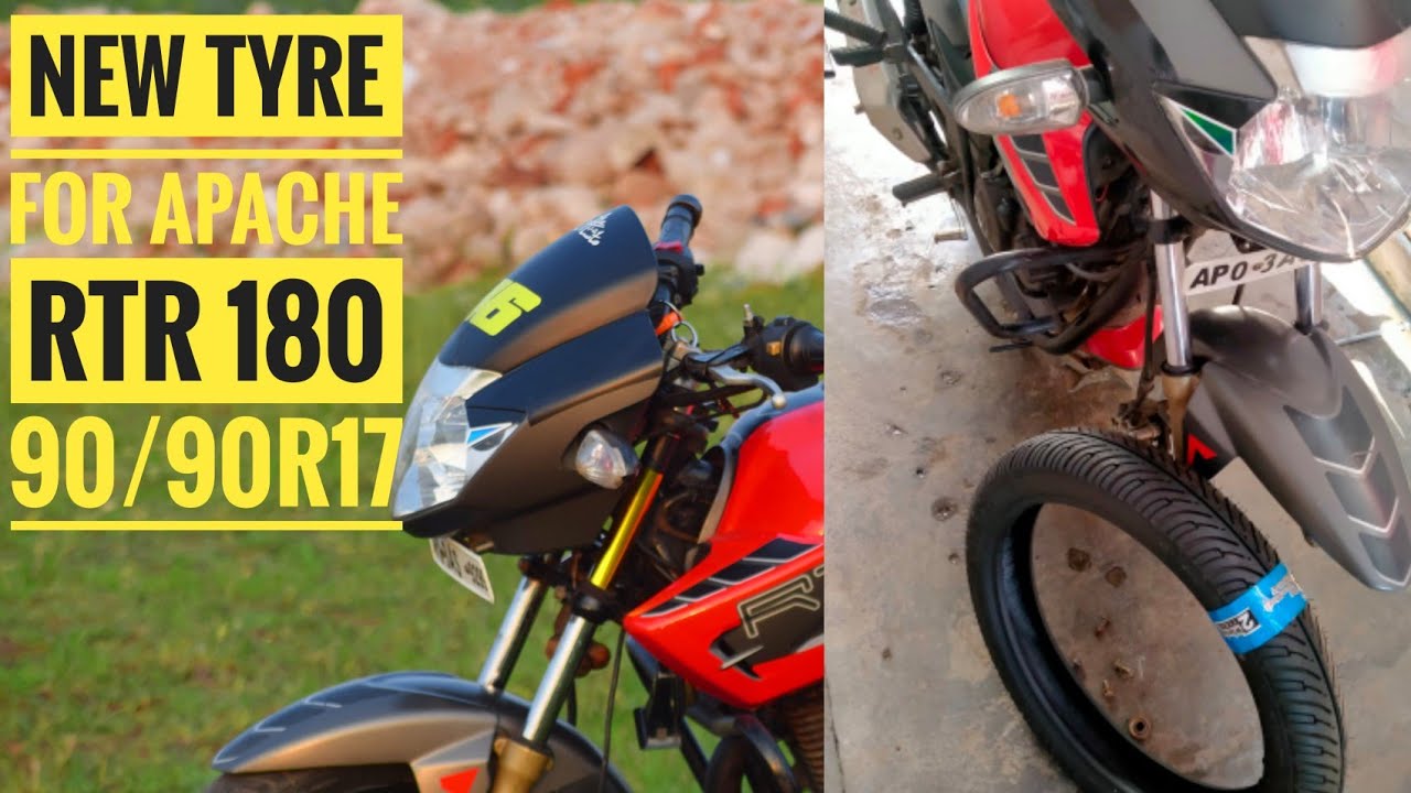 New Tyre For Apache RTR 180 || Full video|| @rc_boy_riyaz - YouTube