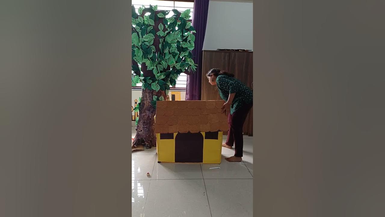 How to make hut with paper or cardboard - YouTube