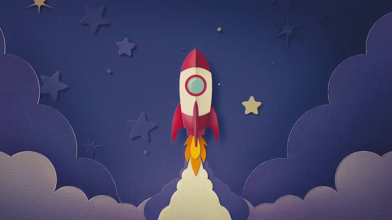 space rocket video with relaxing music video to help kids / baby's ...