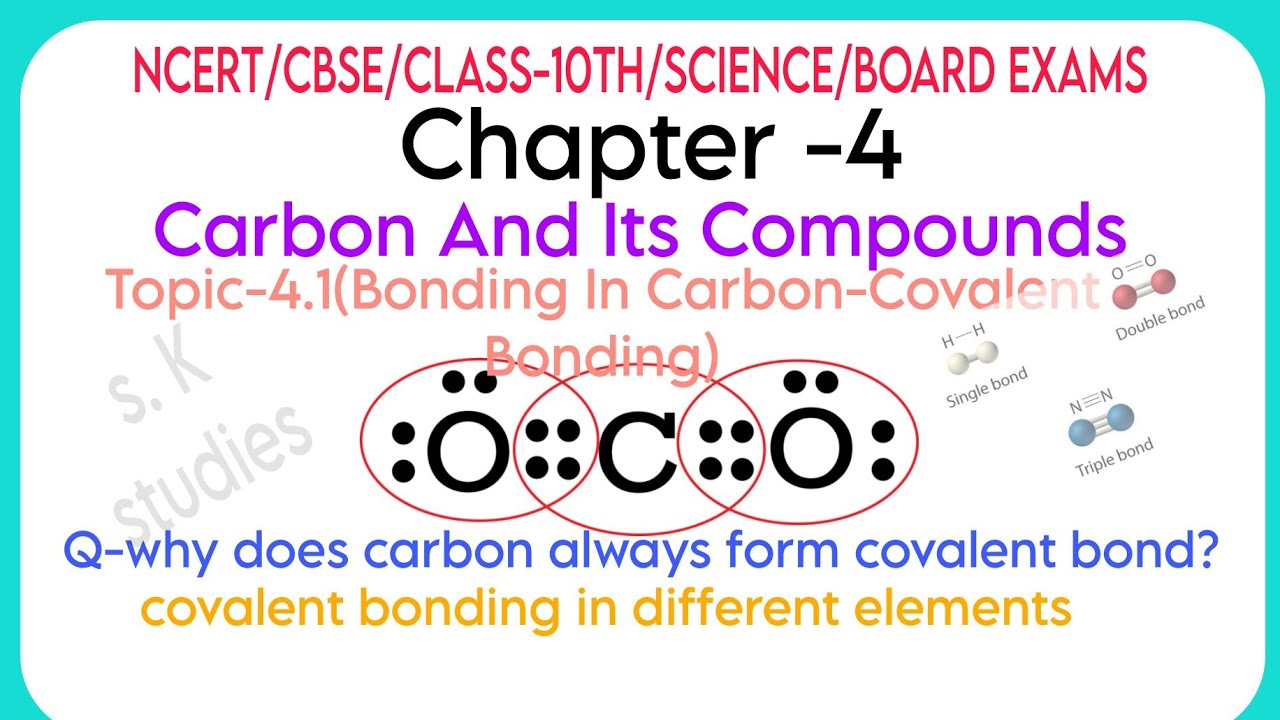Bonding In Carbon-Covalent Bonding(Chapter-4)Carbon And Its Compounds ...