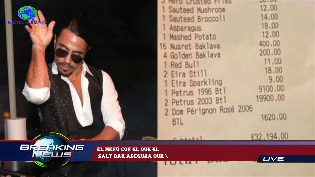 El menú con el que el Salt Bae asegura que \ - YouTube