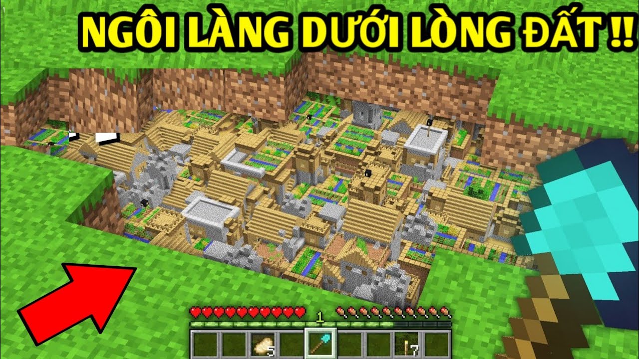 Thử Thách Sinh Tồn 24 Giờ Trong Ngôi Làng Dưới Lòng Đất (MINECRAFT PE ...