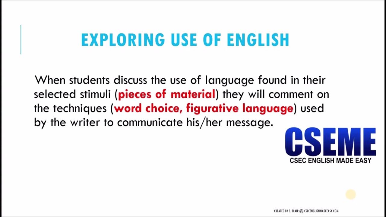 Reflection Entry 2 Explored - English A and B SBA-Lesson 7 - YouTube
