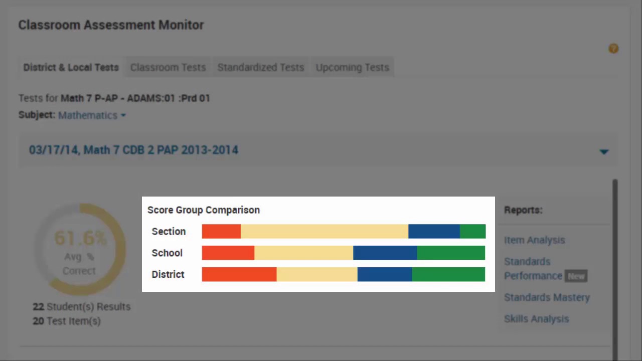Schoolnet Classroom Assessment Monitor Widget - YouTube