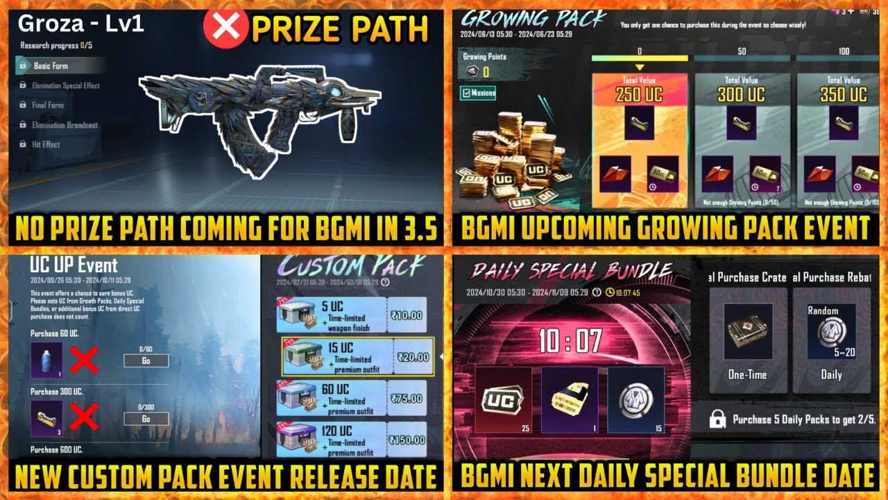 🔴 No PRIZE PATH in BGMI | New Growing Pack Event | Next Daily Special ...