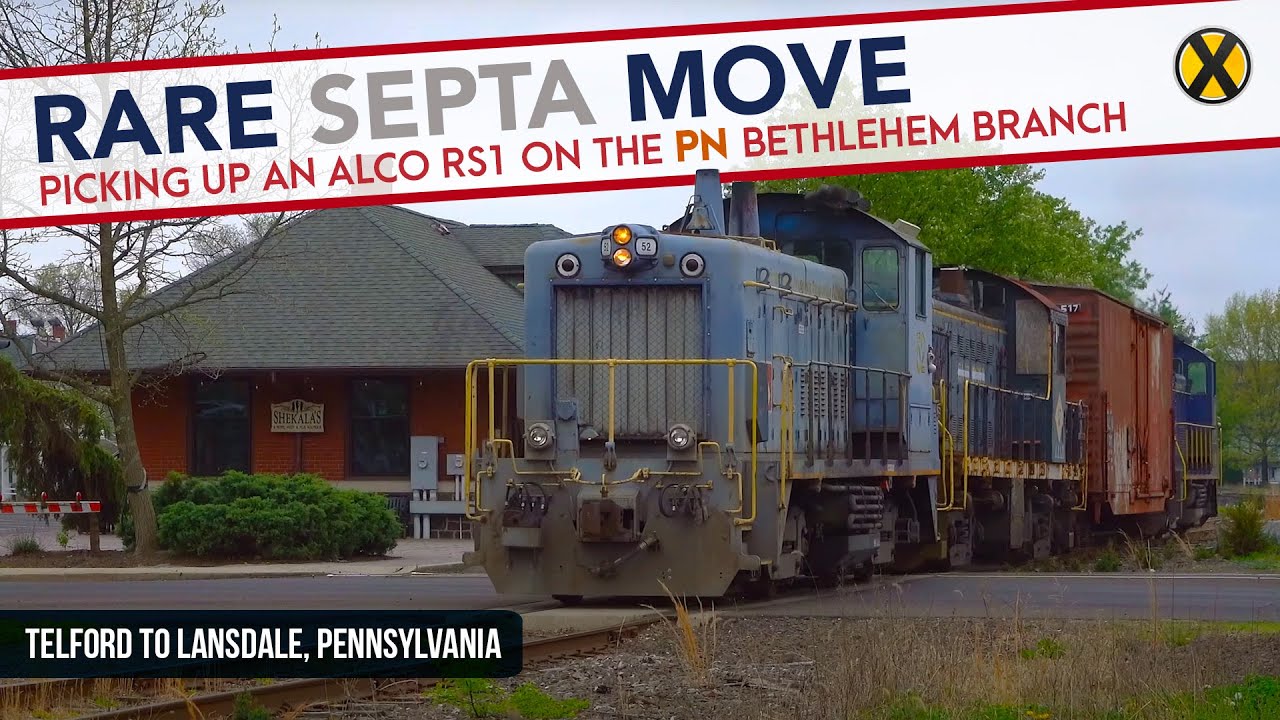 Rare SEPTA Move: Ferrying Alco RS1 over the Bethlehem Branch - YouTube