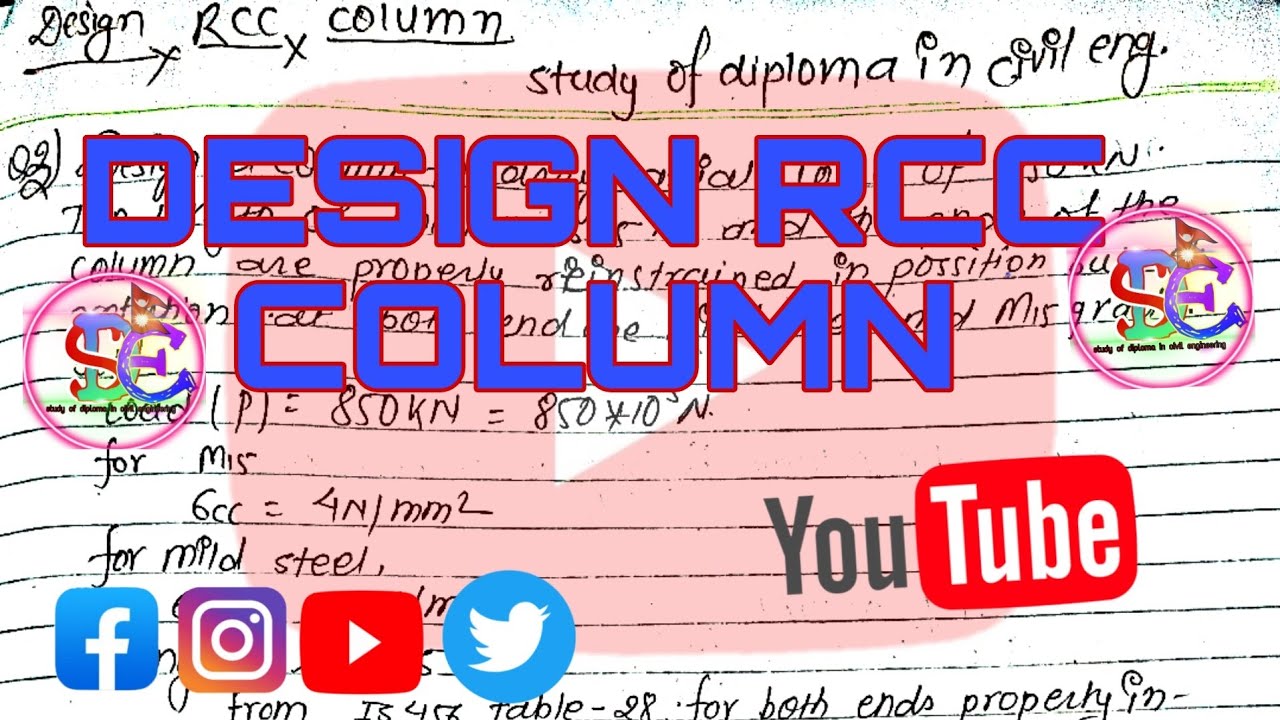 lec-18, Design RCC Column /long or short column/5th sem//RCC STRUCTURE ...