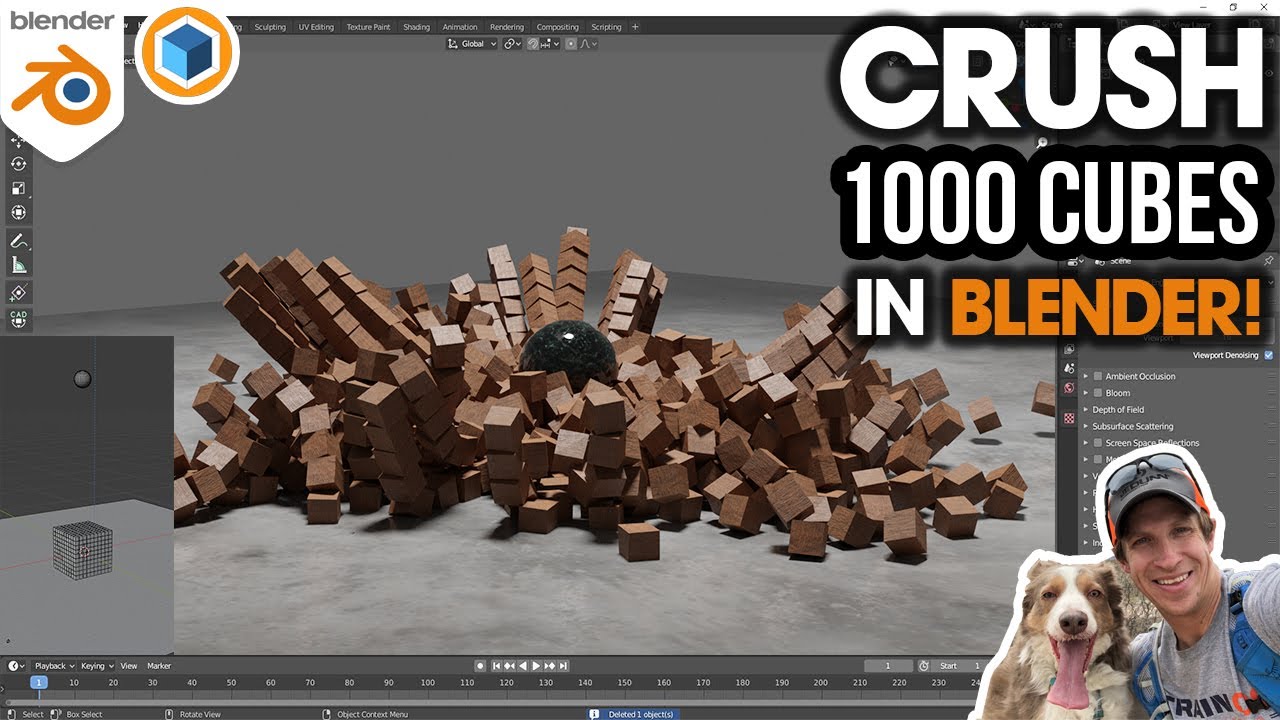 CRUSH CUBES with Rigid Body Simulations in Blender - Getting Started with Physics! - YouTube