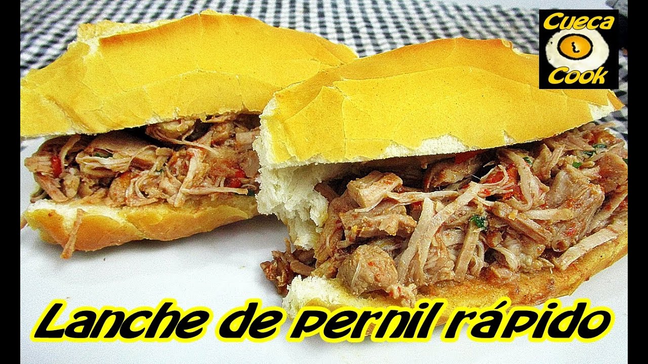 Lanche de pernil de panela (igual aquele da porta do estádio) - YouTube