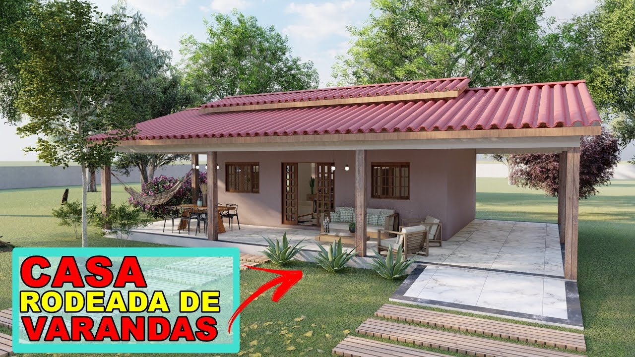 159 | Casa rodeada de varanda | CASA DE CAMPO RÚSTICA | - YouTube