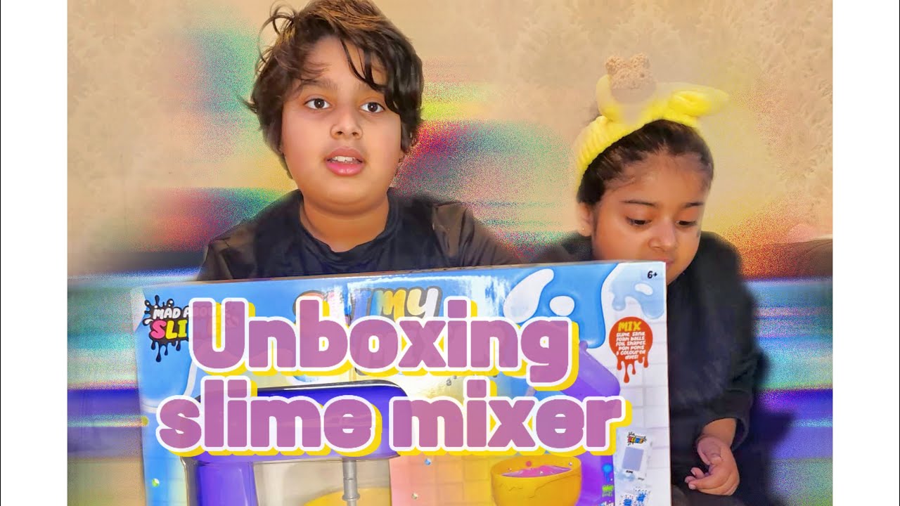 Toy Slime Mixer unboxing and review with Haadi and Aayat - YouTube