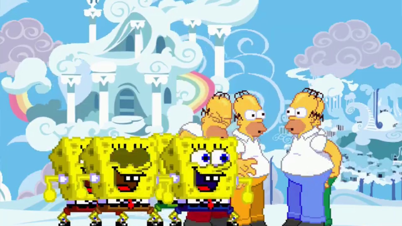 M.U.G.E.N: Spongebob (x4) Vs Homer Simpson (x4) - YouTube