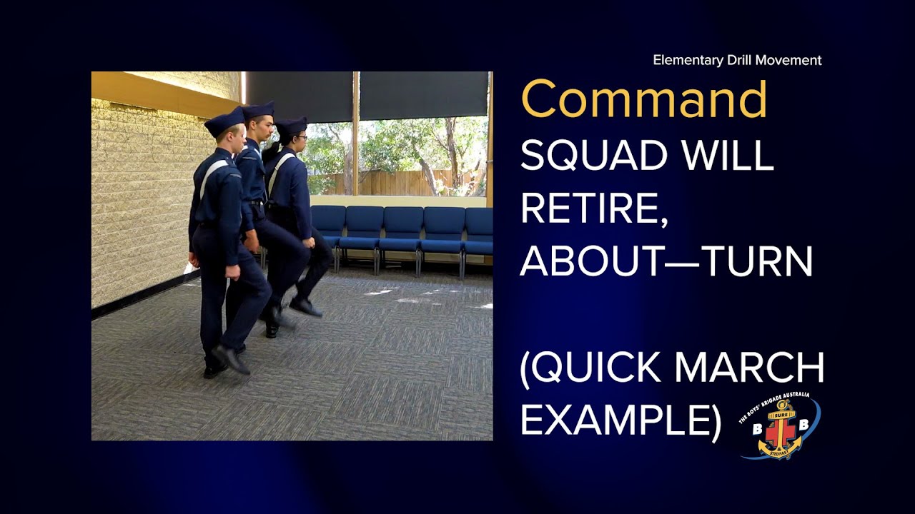 Elementary Drill Movement - Squad Will Retire About Turn (Quick March ...