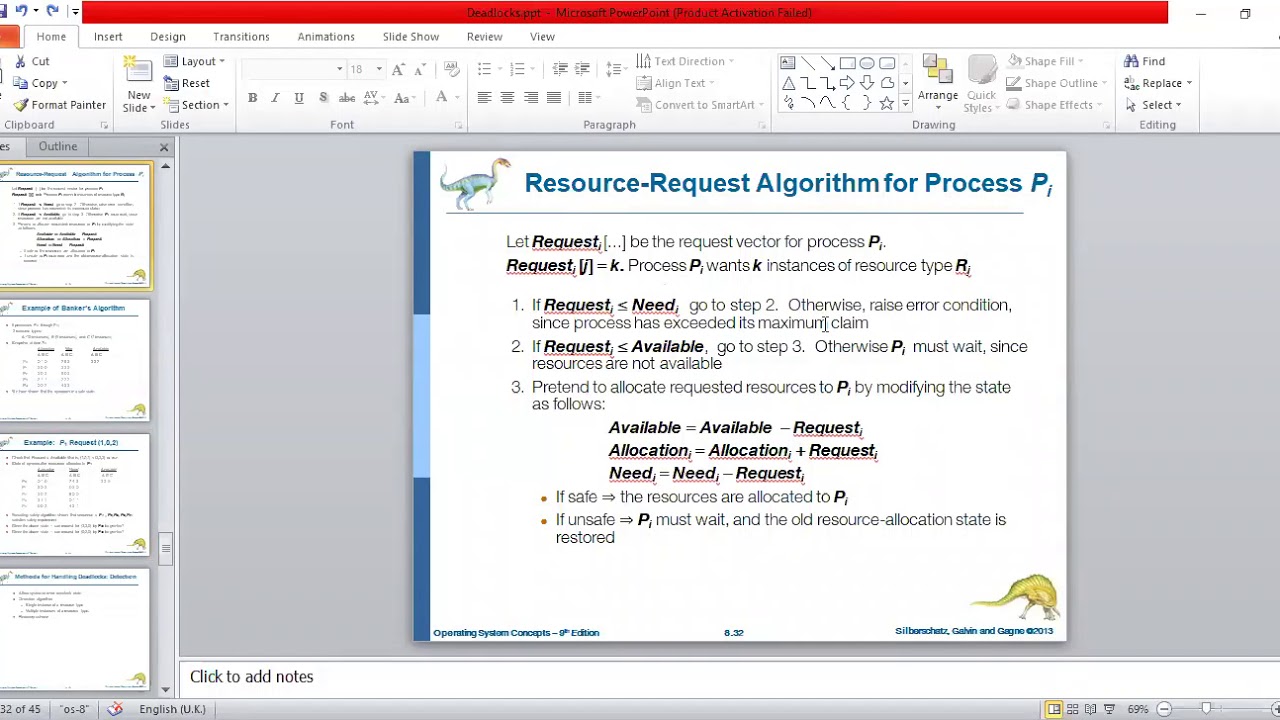 8.5.6 Deadlock Avoidance Bankers Algorithm Resource Request Algo - YouTube