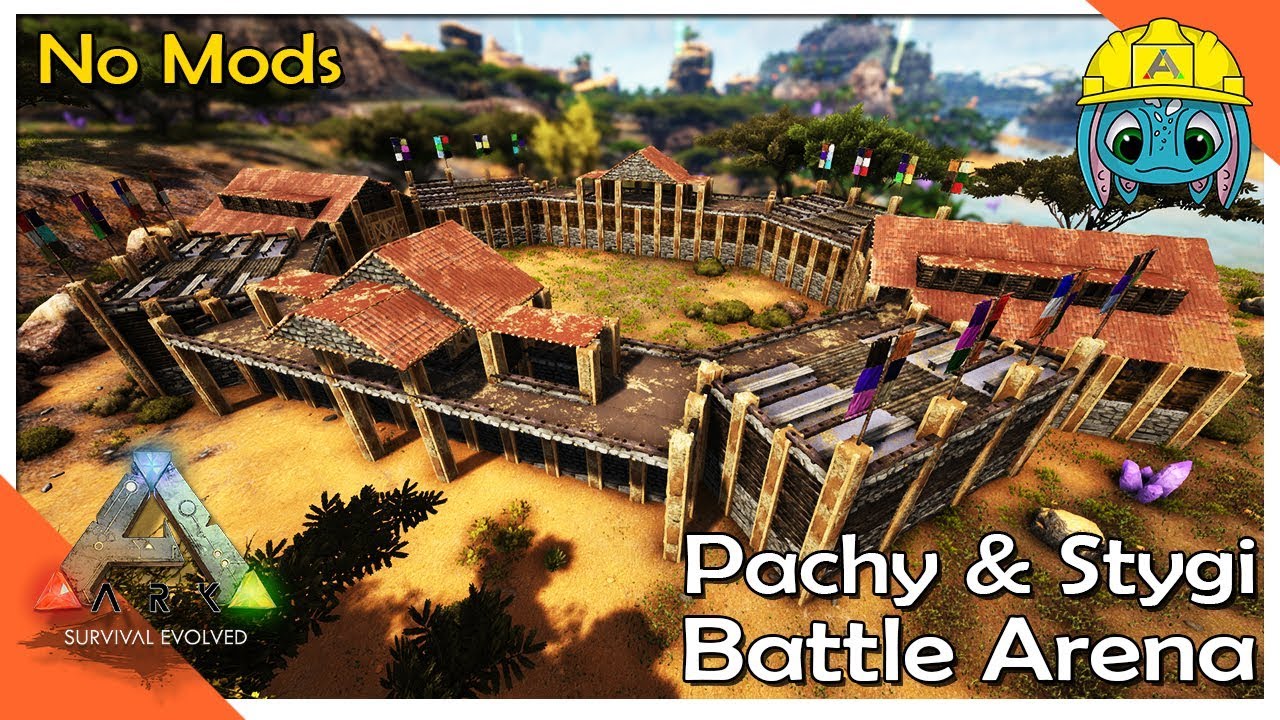 Pachy & Stygi Battle Arena | ARK: Building w/ Fizz (No MODS) - YouTube
