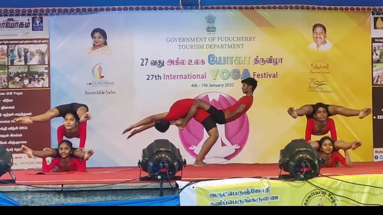 Part -2 . Amazing yoga demonstration at international yoga festival. # ...