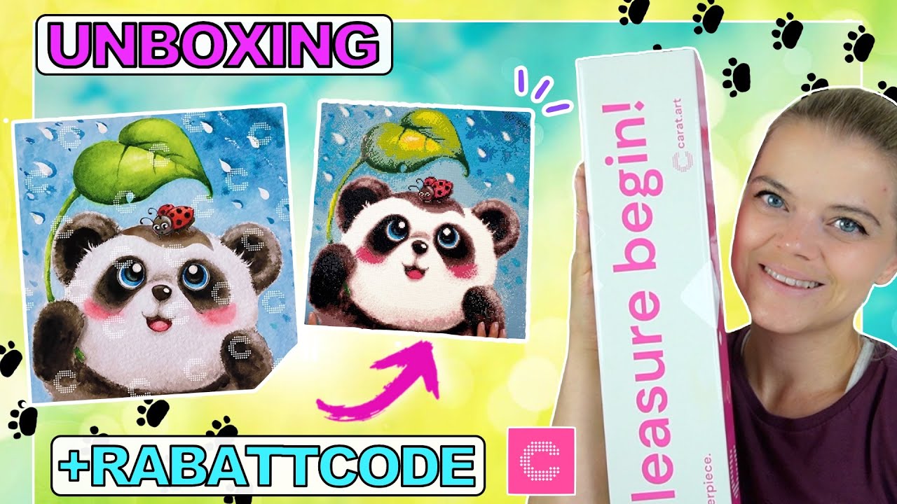 DIAMOND PAINTING UNBOXING CARAT.ART 🐼 PANDASTIC | + RABATTCODE - YouTube