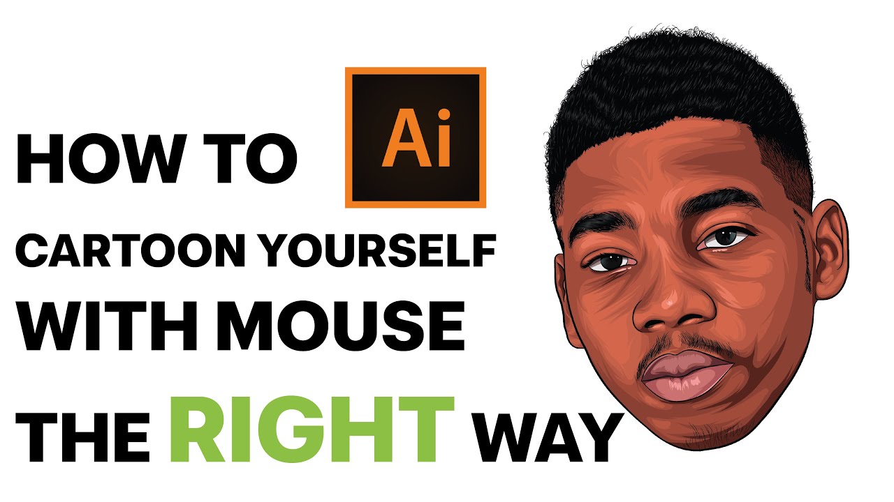 How to cartoon yourself with mouse (adobe illustrator Part 1) - YouTube