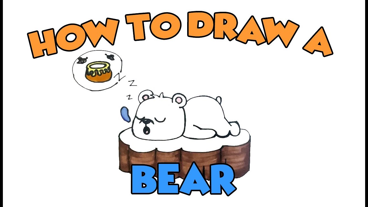 How to draw a BEAR | Inktober 2023 | Day 1- Dream | Sleeping Bear | for ...