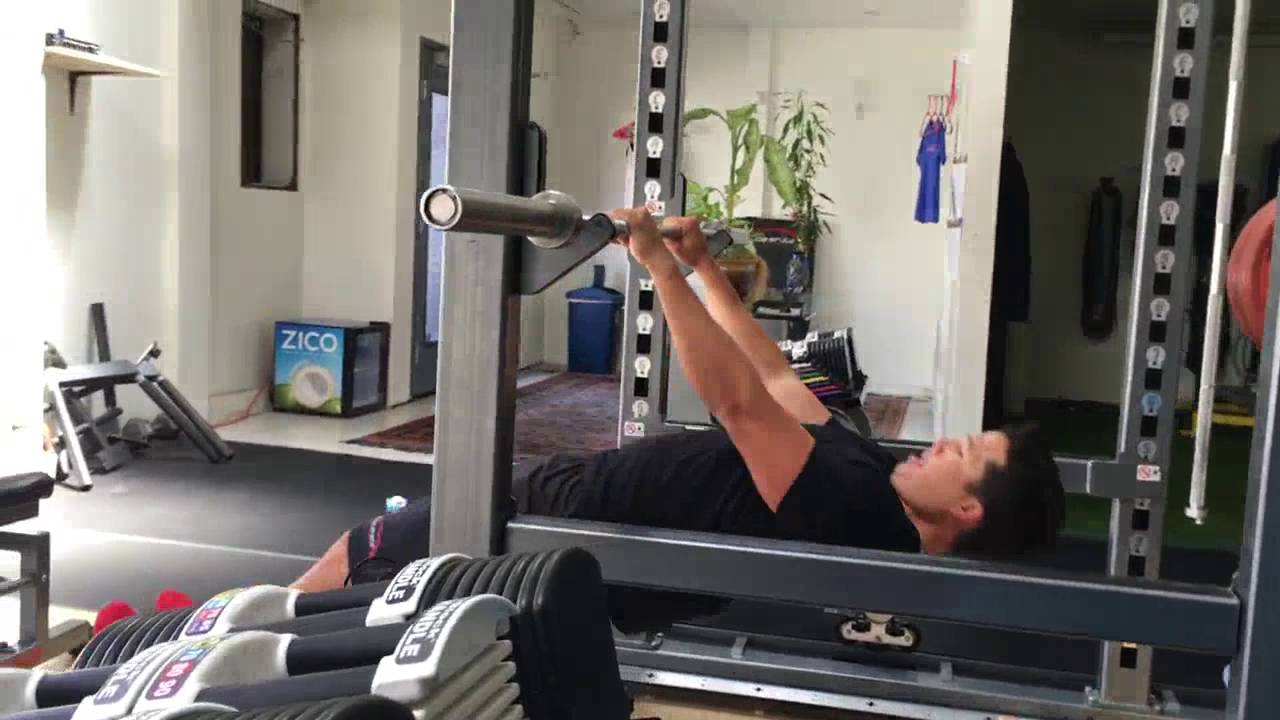 Straight Bar Prone Grip Inverted Row - Knees Straight - YouTube
