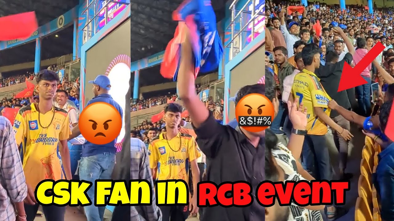 Csk fan in rcb event || Rcb fans angry reaction 😡 || RCB 2025 unbox ...