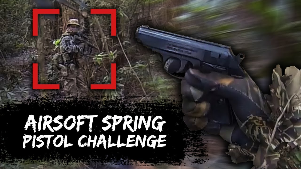 SPRING PISTOL VS PRO AIRSOFT PLAYERS - YouTube