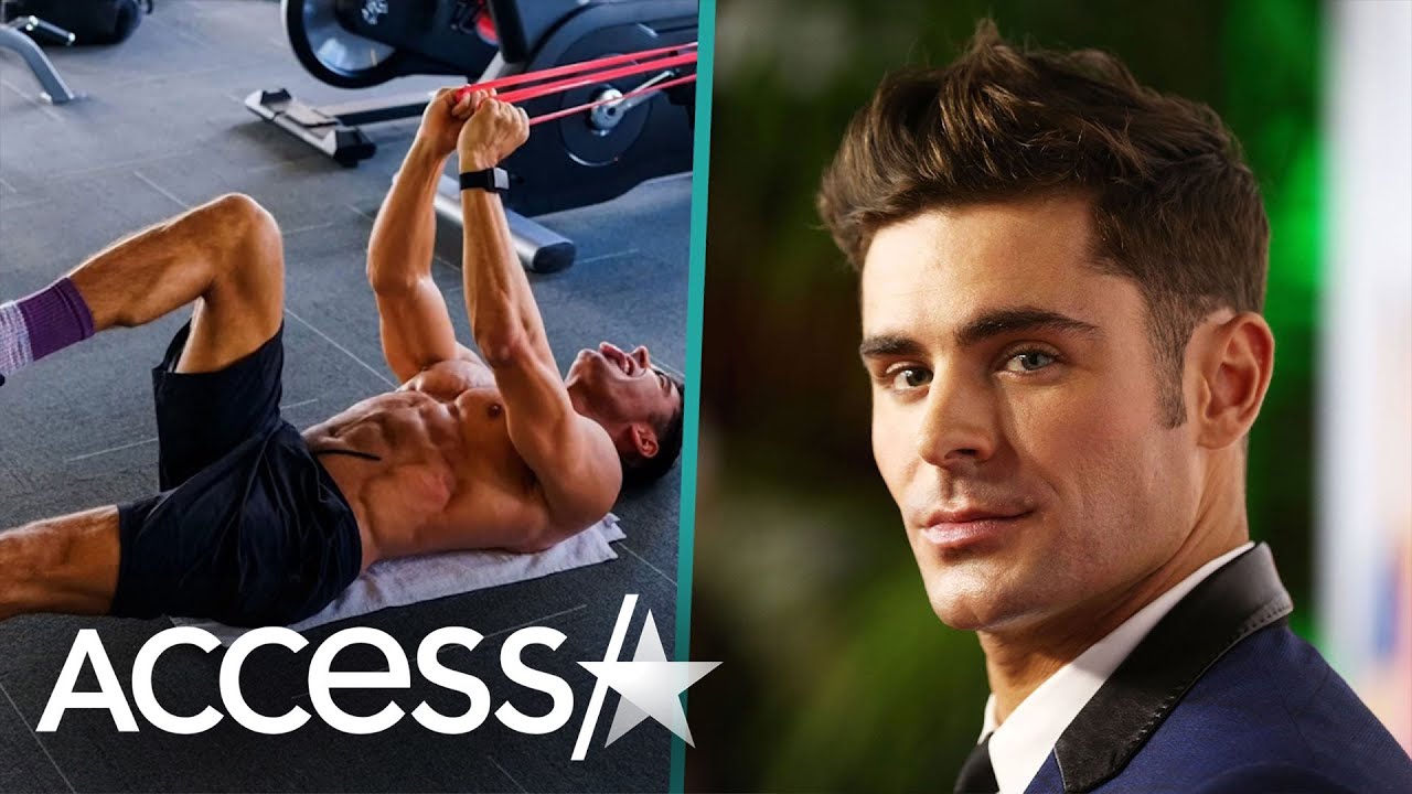 Zac Efron Flexes Muscles To Show Off Six-Pack Abs - YouTube