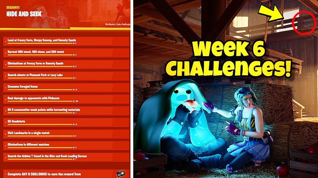 *NEW* Fortnite Week 6 Challenges Leaked “HIDE AND SEEK” MISSION ...