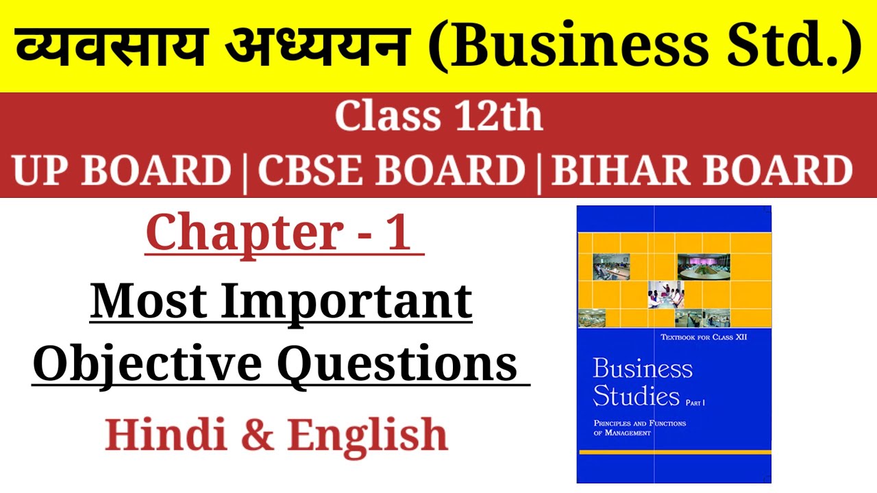 Business Studies Class 12 Objective Questions | Business Studies ...
