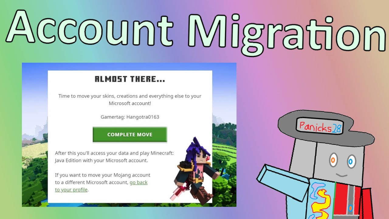Minecraft - Microsoft Account Migration | Panicks28 - YouTube