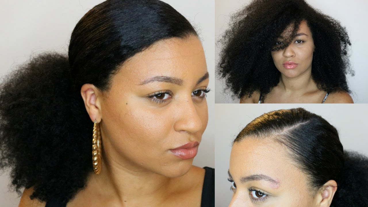Sleek Low Puff on Natural Hair - YouTube