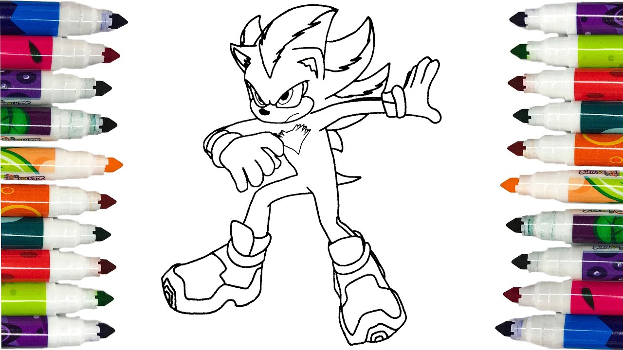 Shadow coloring pages - how to draw Shadow - Sonic coloring pages - how ...