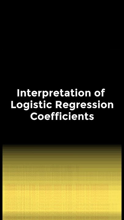 Interpretation of Logistic Regression Coefficients | Data Science Interview Questions - YouTube