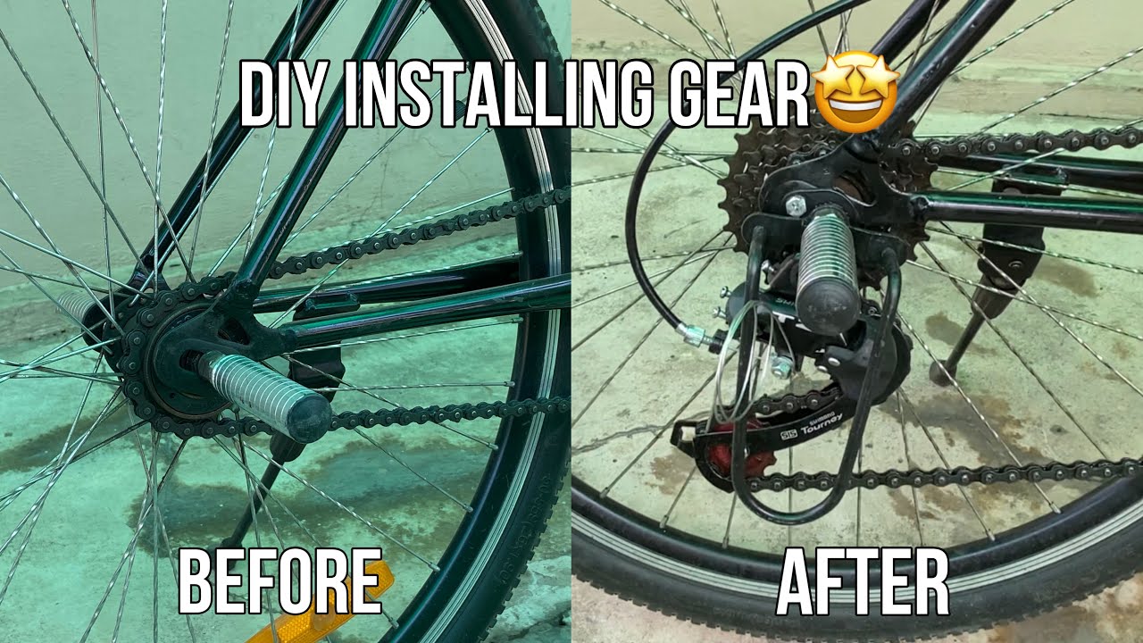 Installing Gear in my bicycle | How to Install gear in normal bicycle ...