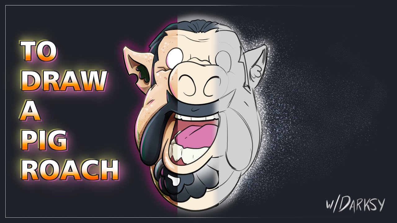 To Draw a Pig Roach Pt. 2 - The color of the skin, you guys... - YouTube