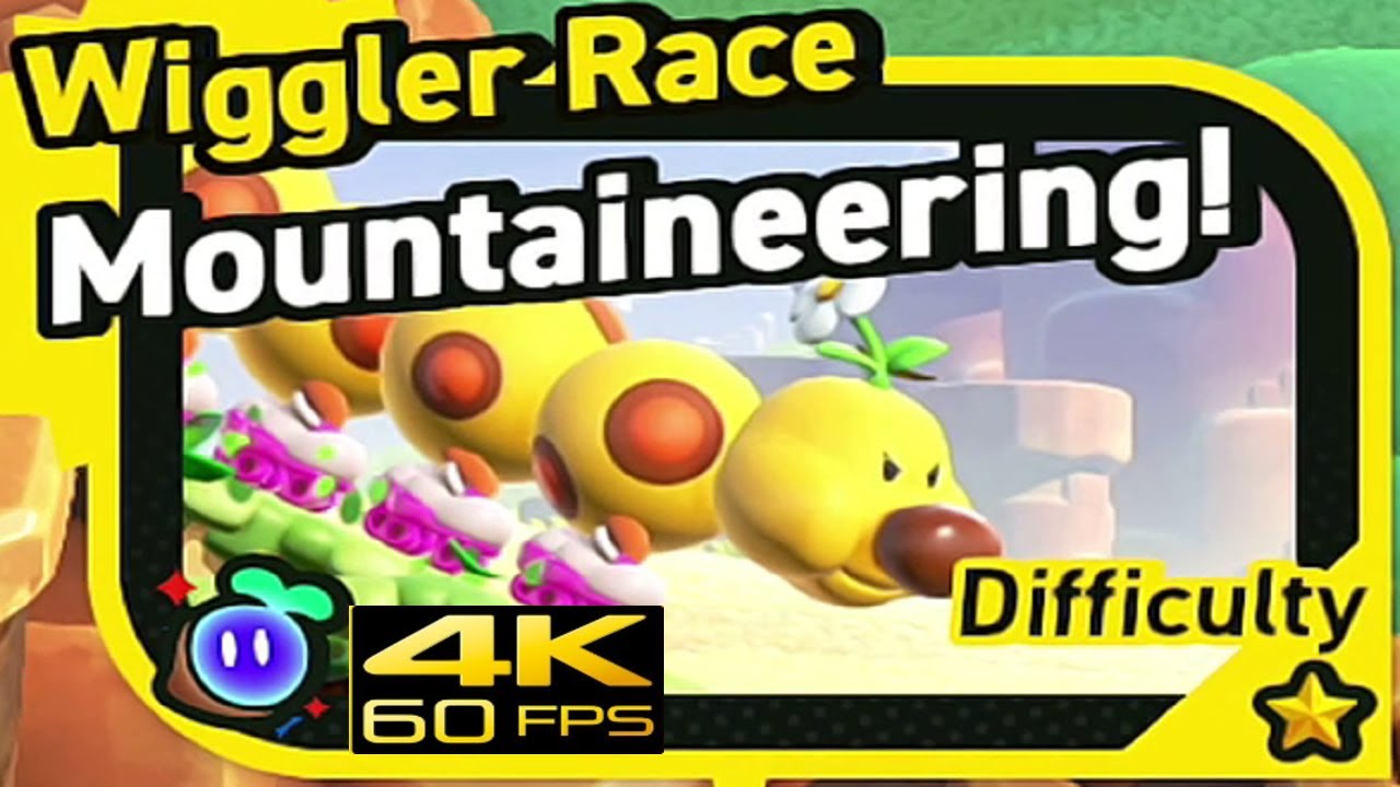 Super Mario Bros. Wonder Gameplay - Wiggler Race Mountaineering! [4K ...